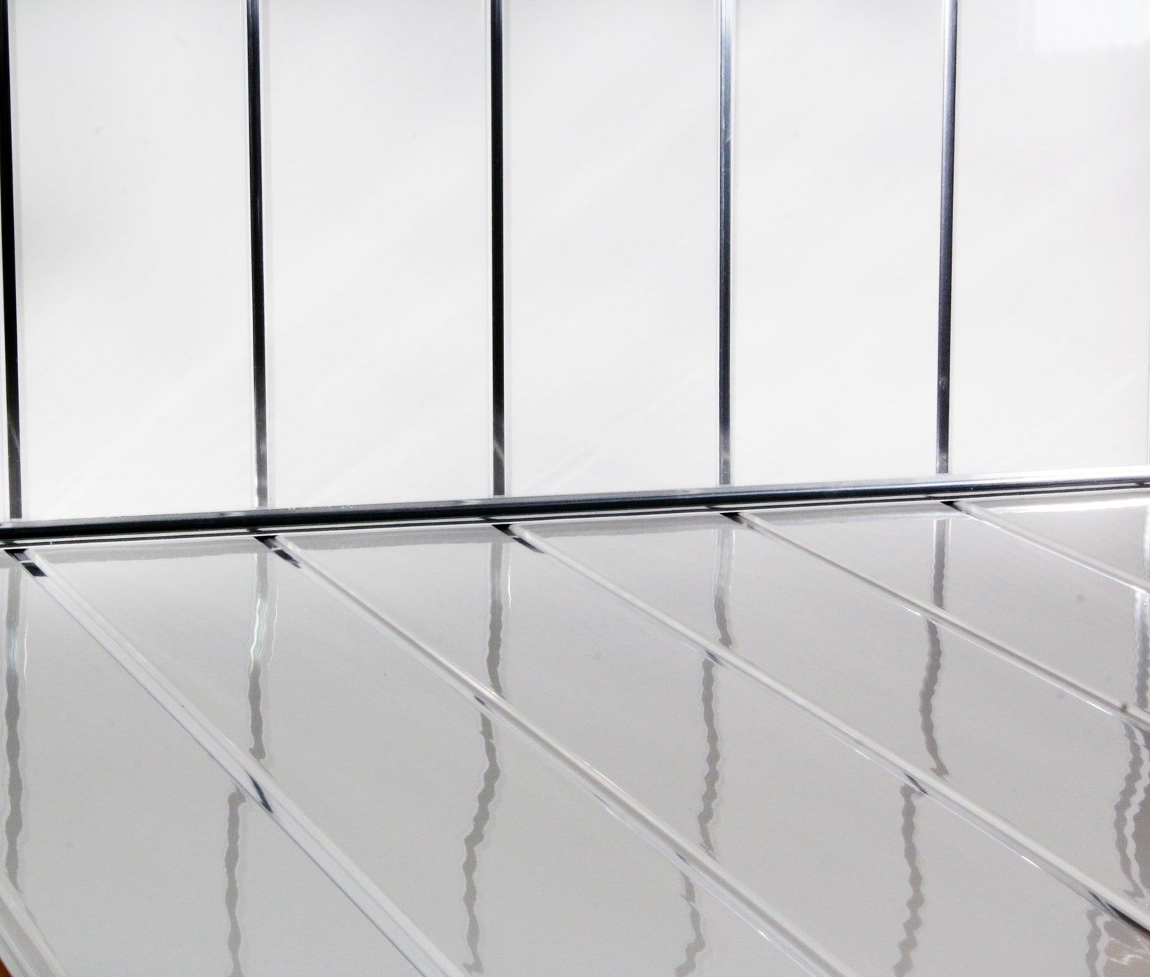 Twin Chrome Ceiling Cladding | PVC Bathroom Panels