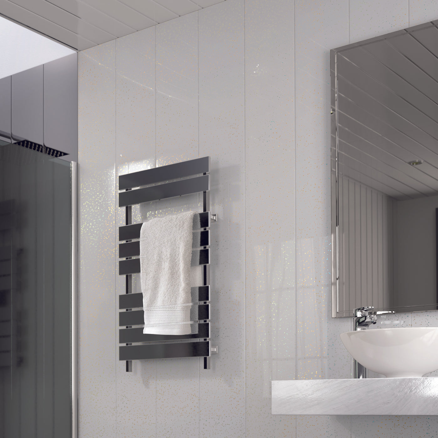 PVC Cladding White Sparkle 8mm