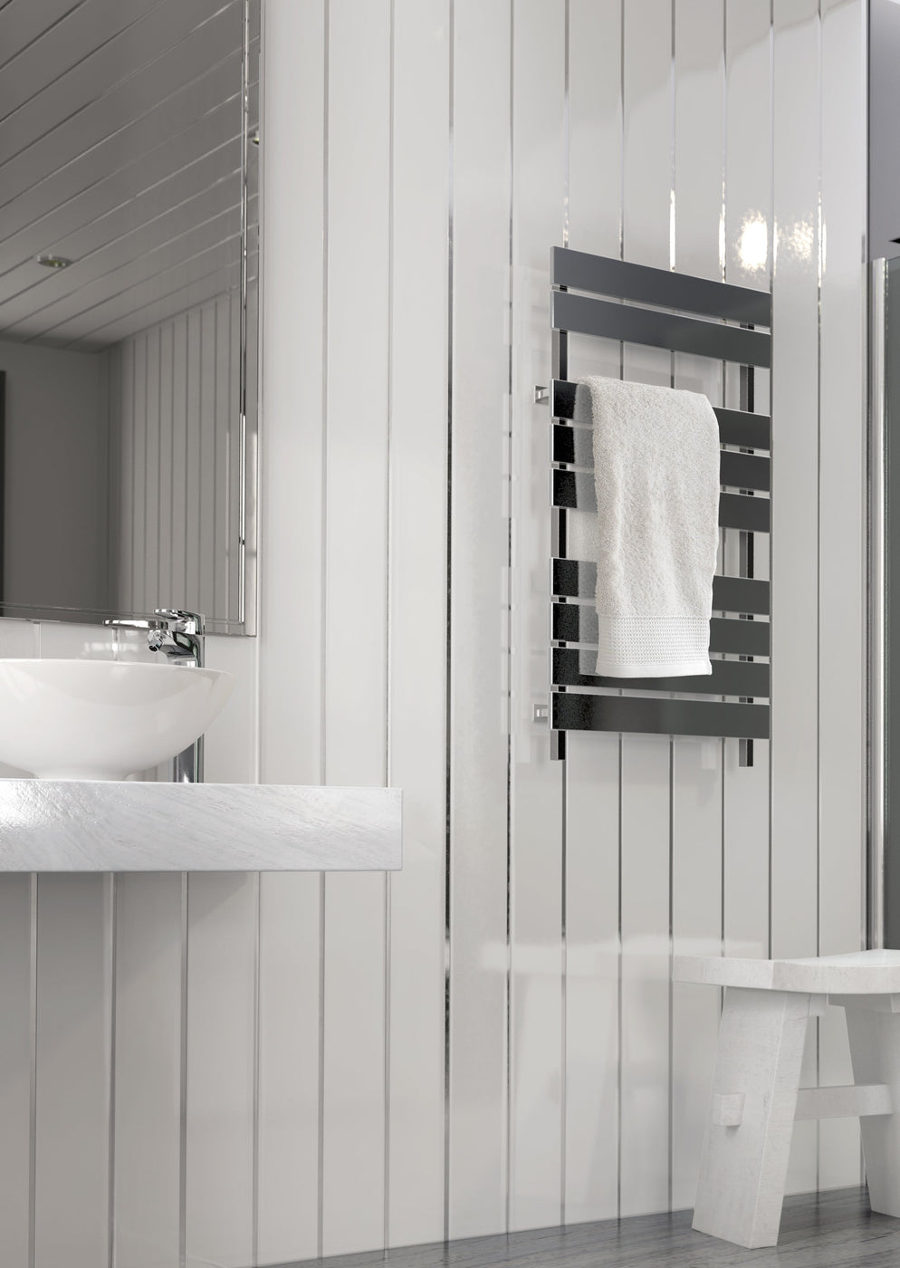 Twin Chrome Ceiling Cladding | PVC Bathroom Panels