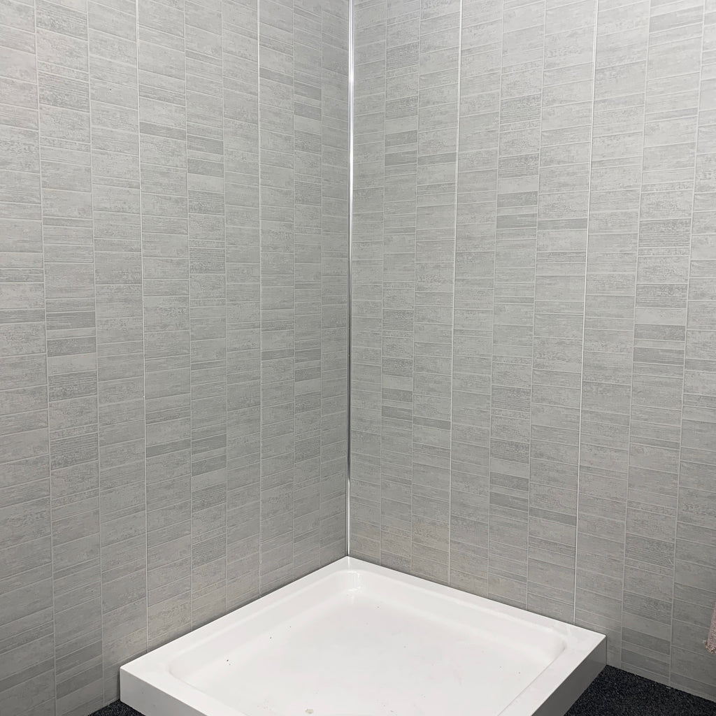 Multi Tile Grey (400mm Small Tiles) | PVC Bathroom Cladding