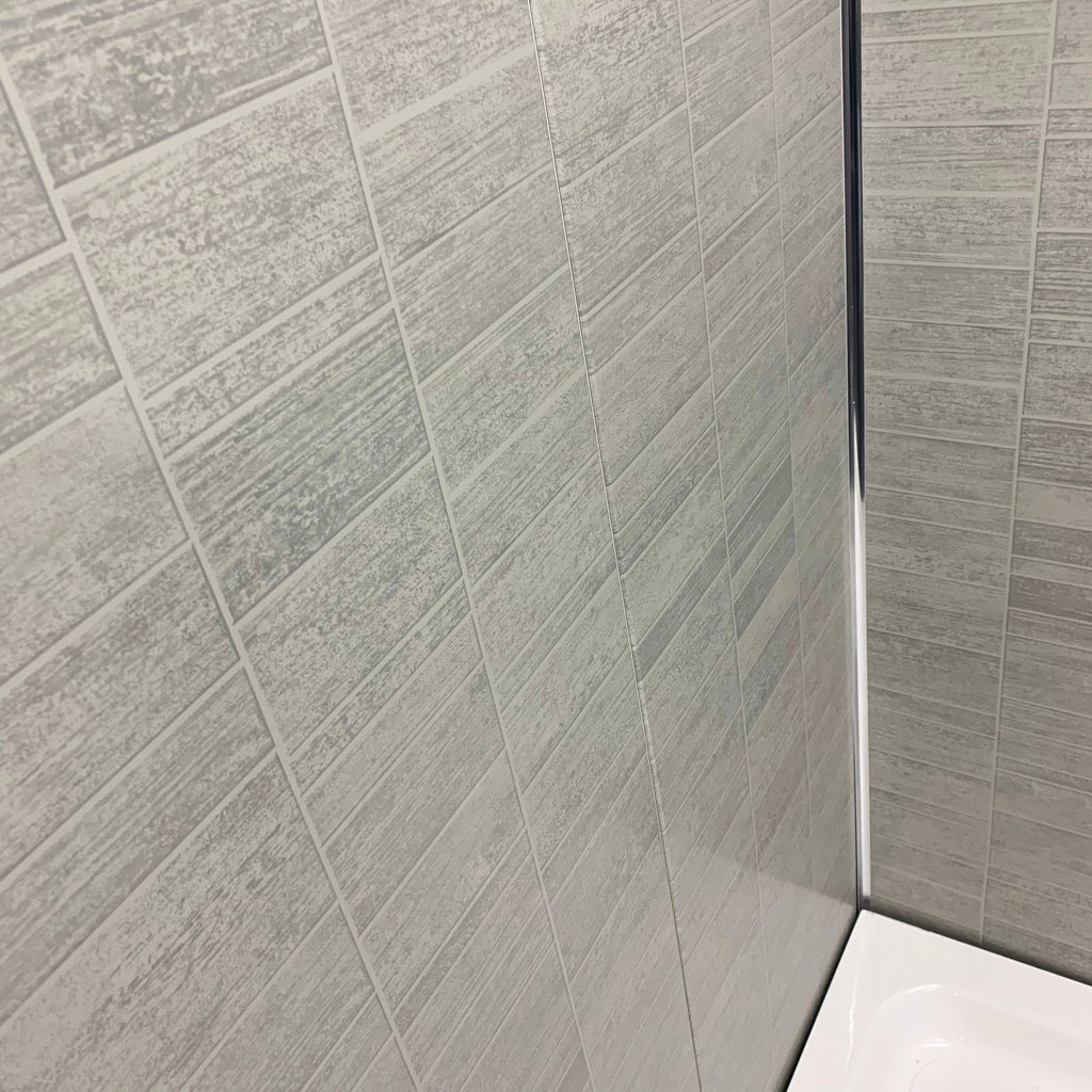 Multi Tile Grey (400mm Small Tiles) | PVC Bathroom Cladding