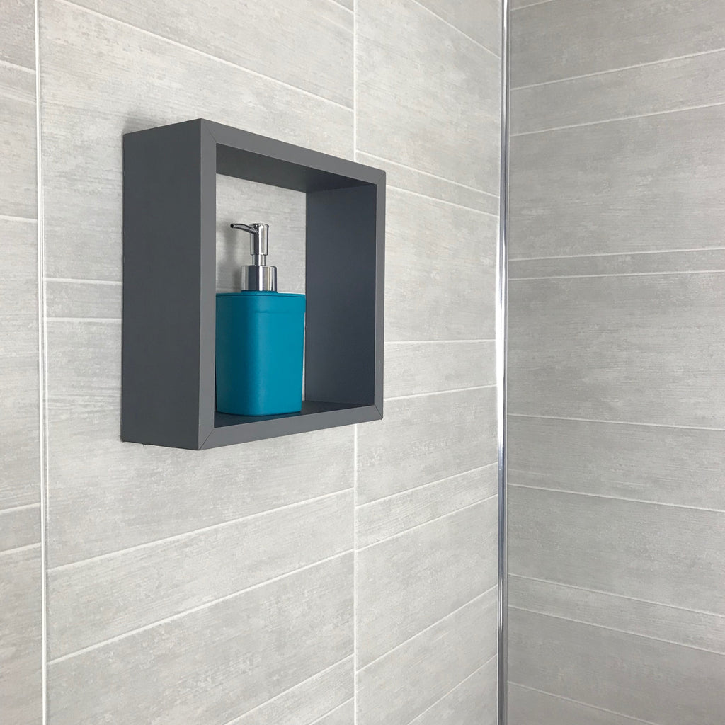 Multi Tile Grey 400mm (Large Tiles) | PVC Bathroom Cladding