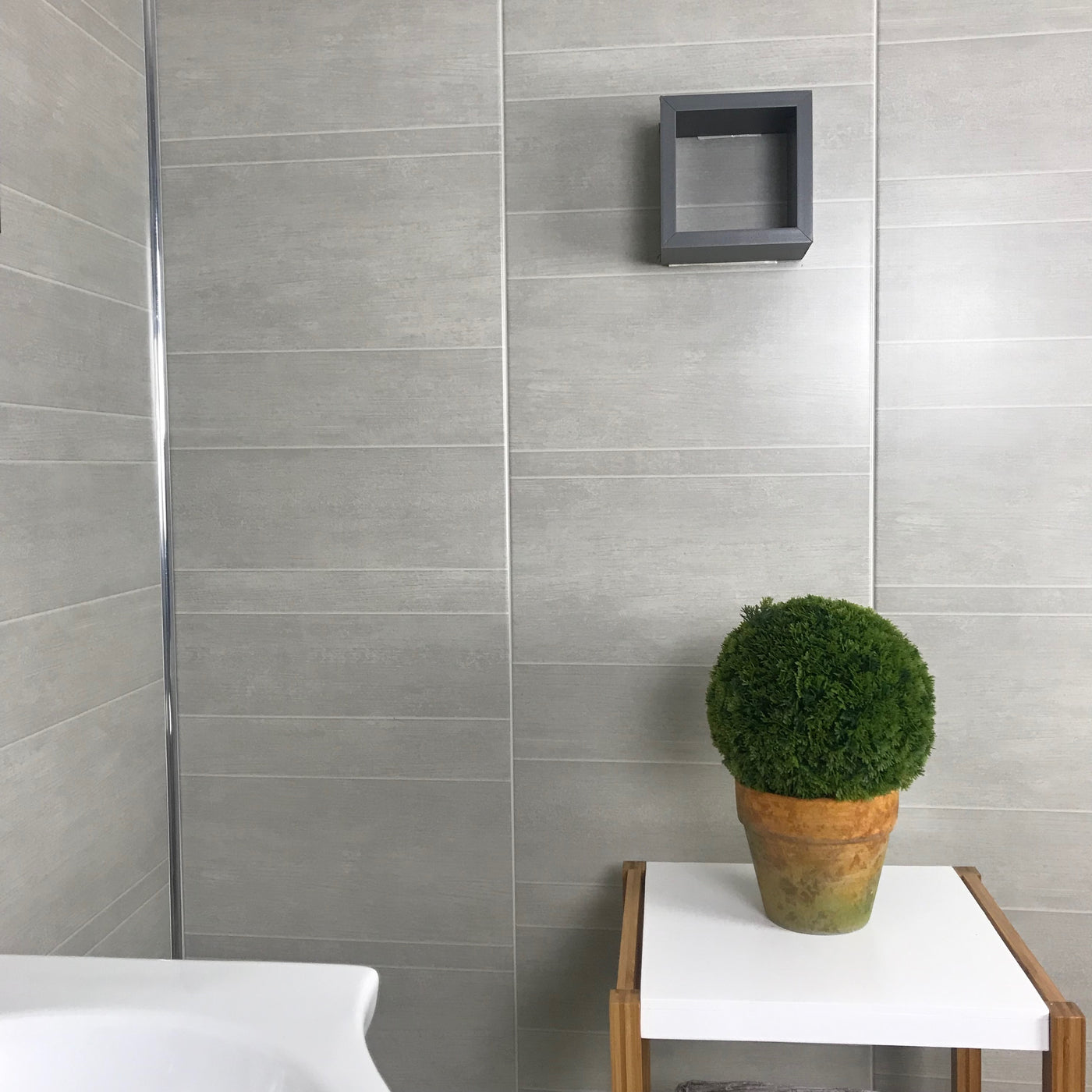 Multi Tile Grey 400mm (Large Tiles) | PVC Bathroom Cladding