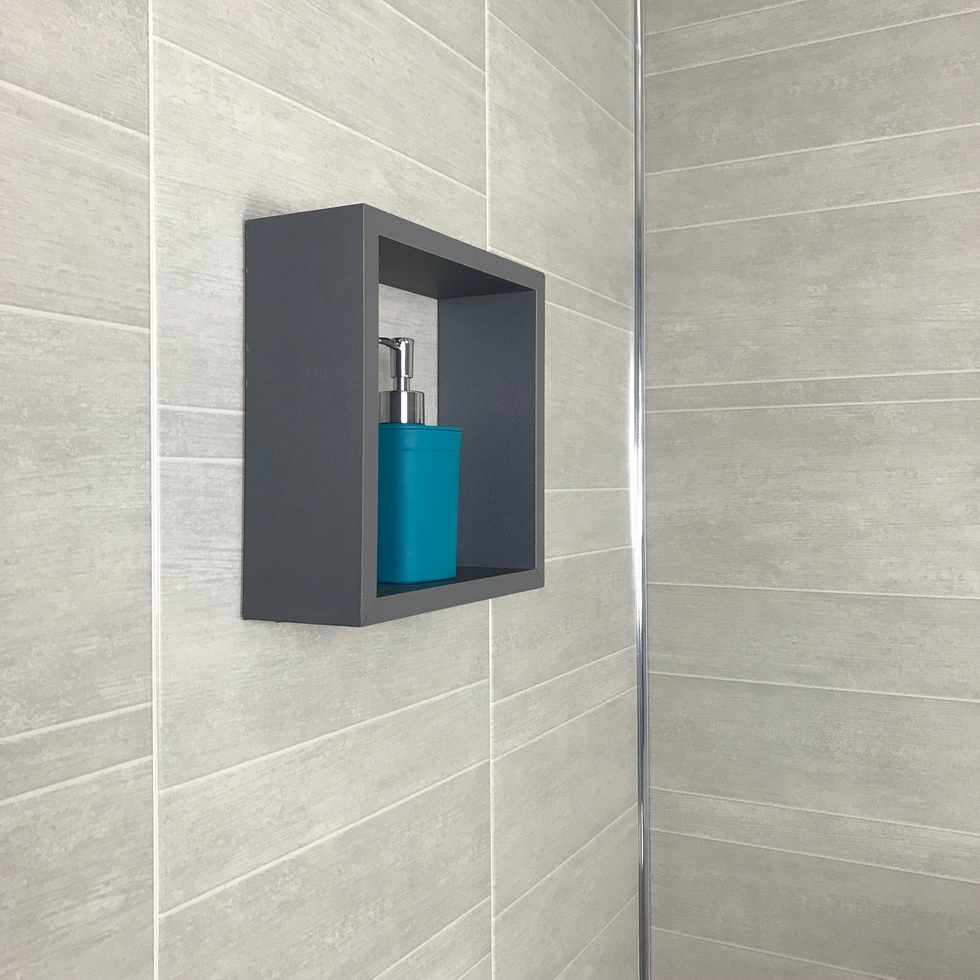 Multi Tile Grey 400mm (Large Tiles) | PVC Bathroom Cladding